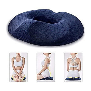 HHWKSJ Seat Cushion for Office Chair – Memory Foam Tailbone Pillow Pad for Sitting, Computer, Desk, Chair, Car– Contoured Posture Corrector for Sciatica, Coccyx Back Pain Relief