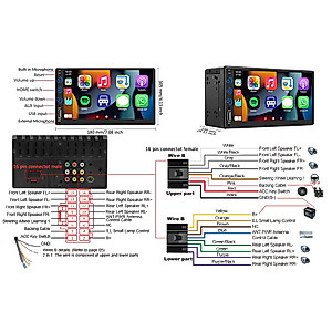 Double Din Car Stereo Radio Voice Control Apple Carplay & Android Auto,7 Inch Touchscreen Car Stereo,Car Radio Multimedia Player Bluetooth 5.2,Mirror Link,Backup Camera,Subwoofer, AM/FM Radio Receiver