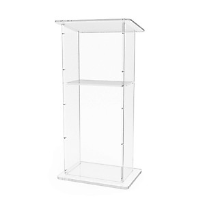 FixtureDisplays® Clear Acrylic Lucite Podium Pulpit Lectern 45" Tall 1803-2