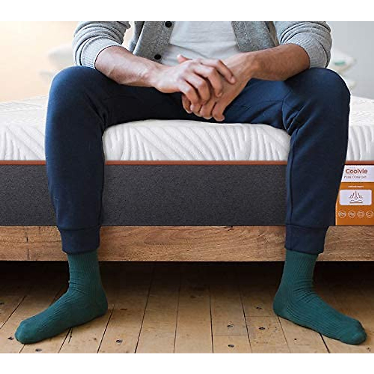 Coolvie Twin XL Mattress, 10 Inch Memory Foam and Innerspring Hybrid Mattress in a Box, Individually Pocket Spring with Multi Layer Comfy Cool Memory Foam, CertiPUR-US Certified, 100 Night Trial