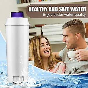 4Packs DLSC002 Coffee Water Filter for Delonghi Water Filter Replacement, Compatible with ECAM, ESAM, ETAM, EC680, EC800
