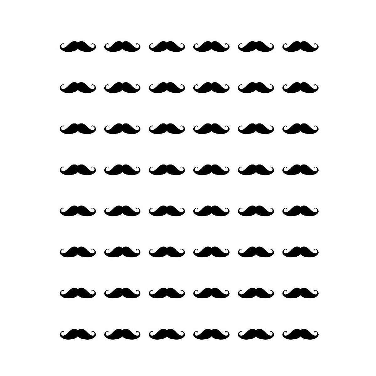 48 Mustache Style Envelope Seals Labels Stickers 1.2" Inch Round