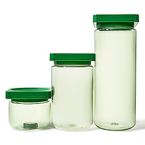 Cliik 3-Pack Magnetic Stackable Kitchen Containers, Jars for Organization and Storage, Kitchen Storage & Pantry Organizer with Lid, Shatterproof, Leakproof & Airtight