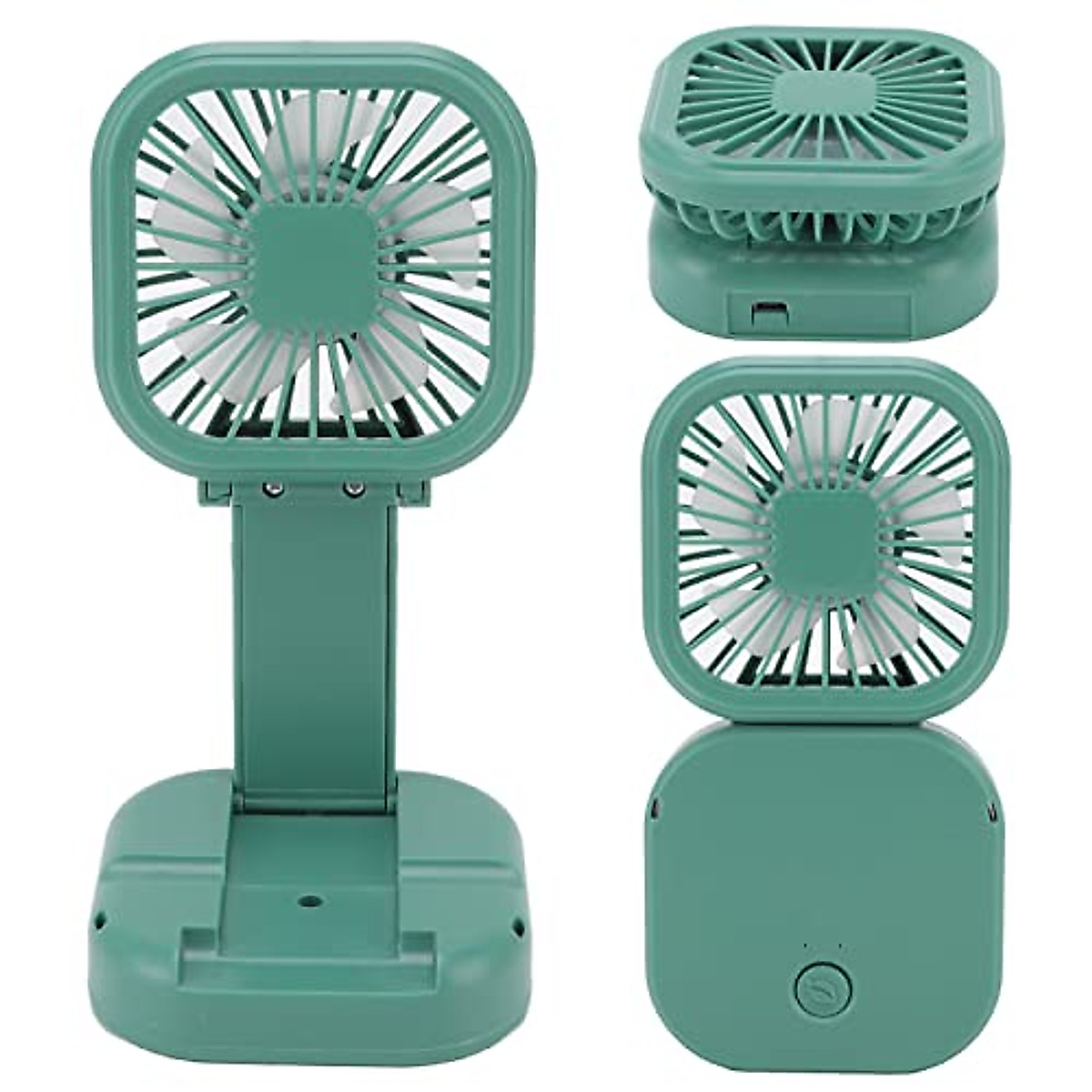 Small Desk Fan 3Speed Folding Wind Speed 270 Degree Rotation Strong Wind Portable Folding Fan for Bedroom Green