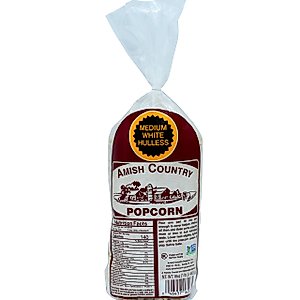 Amish Country Popcorn | 1 lbs Bag | Medium White Popcorn Kernels | Old Fashioned, Non-GMO and Gluten Free (Medium White - 1 lbs Bag)