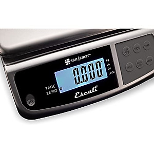 San Jamar Stainless Steel M-Series Digital Food/Kitchen Scale, 66lb Capacity, Silver