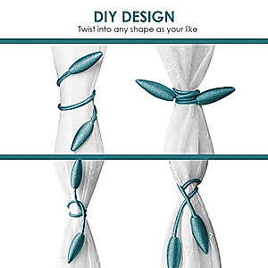 2 Pack Curtain Tiebacks, 2019 New Convenient Drape Tieback, Decorative Rope Holdback Holder for Home Office Decoration (Blue Ashes)