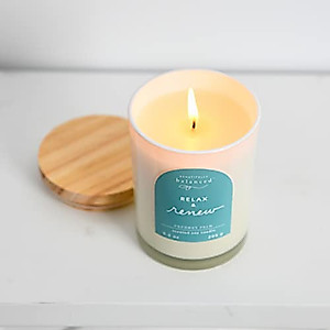 Beautifully Balanced Scented Lidded Glass Soy Candle, Relax + Renew, 9.3 oz.