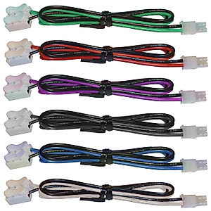 Digital Restock - 6 Home Theater Speaker Cables for Sony Samsung Etc / 4.2mm Connectors/Includes Tool-Free Wire Crimp Splices