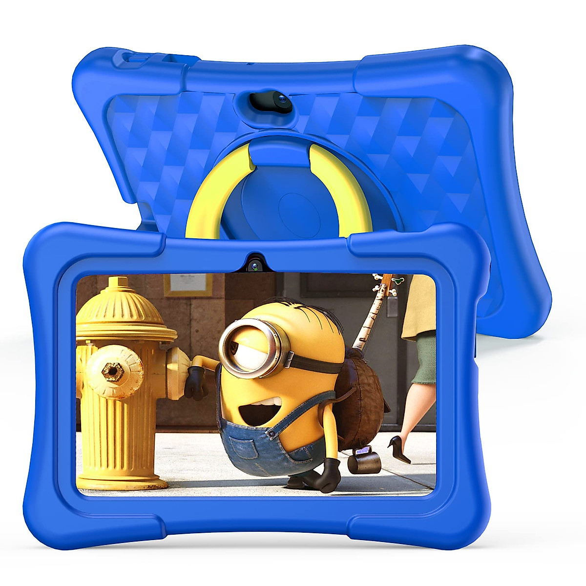 PRITOM Tablet for Kids, 7 inch Kids Tablets with WiFi, 32GB ROM, 2GB RAM, Bluetooth, Camera, Parental Control, Pre-Installed APPs, Games, Learning Educational Toddler Tablet with Case, Blue