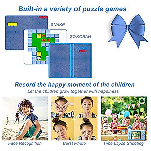 sikiwind Kids Camera for Boys and Girls, Digital Camera for Kids Toy Gift, Toddler Camera Birthday Gift for Age 3 4 5 6 7 8 9 10 with 32GB SD Card, Video Recorder 1080P IPS 2.4 Inch