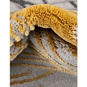 Unique Loom Finsbury Collection Area Rug - Camilla (7' 1" x 10' Rectangle, Yellow Gray/ Ivory)