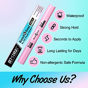 JIMIRE Bond and Seal Lash Glue for Lash Clusters DIY Eyelash Clusters Strong Hold Eyelash Adhesive 10ml 2 in 1 Waterproof Lash Glue for DIY Eyelash Extensions at Home