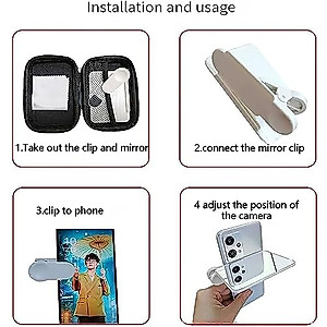 Mirror Reflection for Phone Camera - Smartphone Camera Mirror Reflection Clip Kit, Creative Selfies, Durable Materials, Easy to Use - Perfect Tool for Master Photographers! (White)