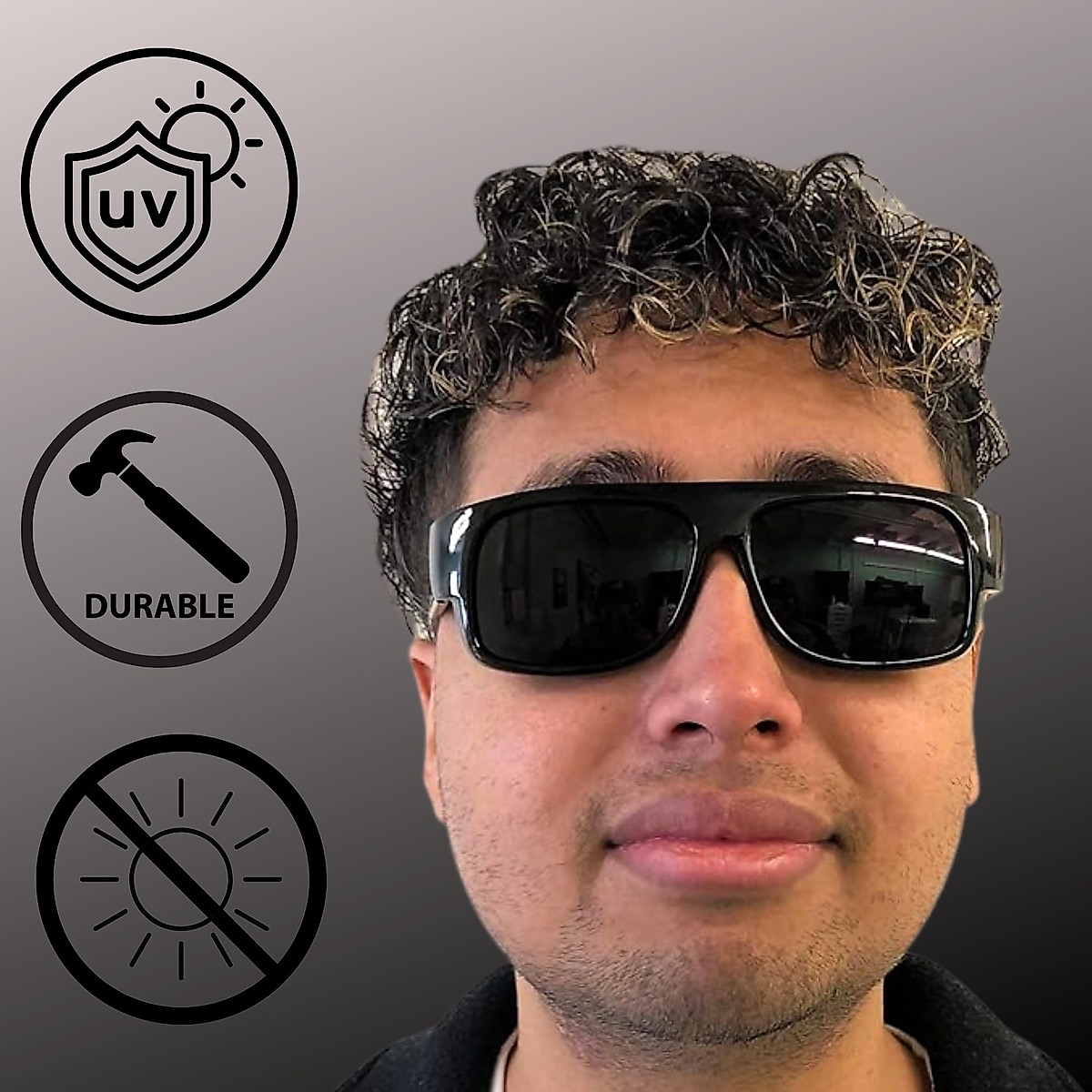 Eay E Cholo Old School Gansta Dark Blackout Lens OG Shades Locs Style Sunglasses, Black, Large