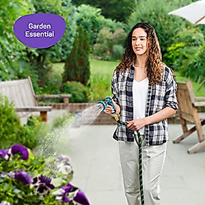 Hose Nozzle [Blue] Heavy Duty Hose Sprayer With 10 Adjustable Watering Patterns - Thumb Control Design, Comfortable Ergonomic Grip, Garden Hose Nozzle for Watering Plants & Lawns. Fun Showers/Cleaning