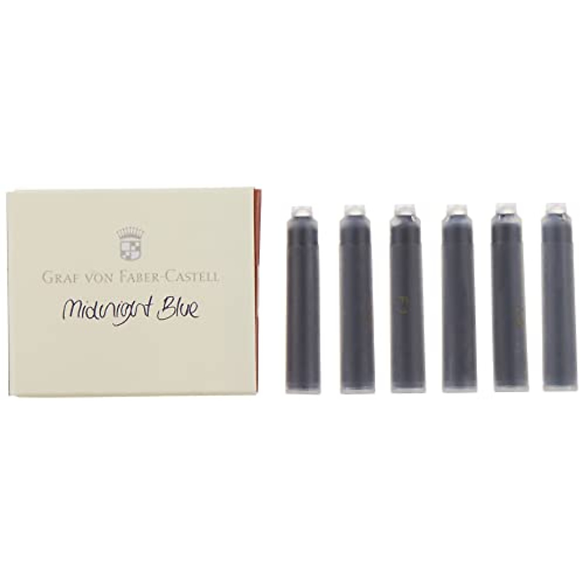 Graf von Faber-Castell Ink Cartridges, Set of 6, Midnight Blue, 141107