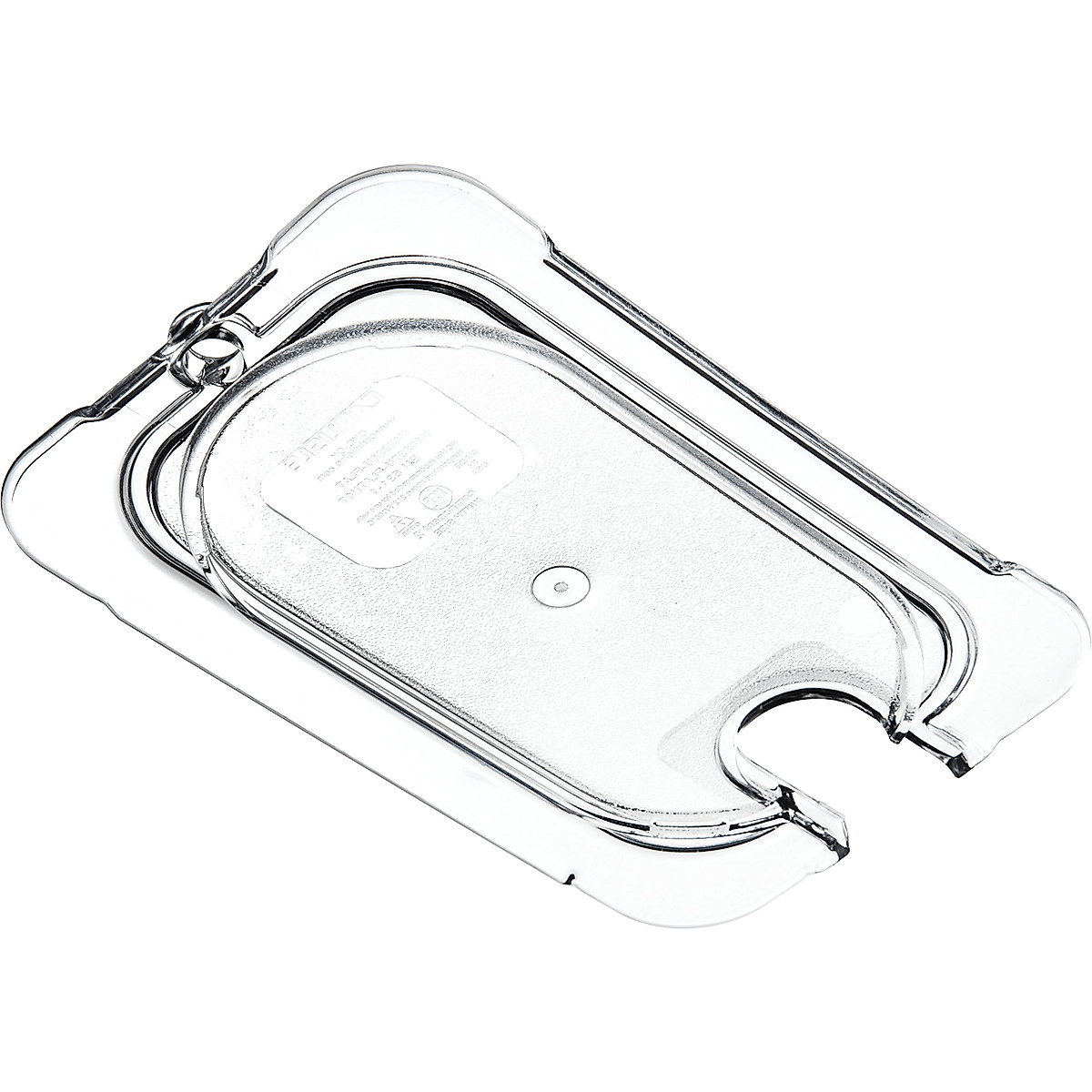Carlisle FoodService Products 10337U07 StorPlus Ninth Size Polycarbonate Universal Flat Surface Notched Food Pan Lid, Clear