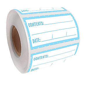 1x2Inch Removable Freezer Refrigerator Food Paper Tag Labels Frozen Food Storage Sticker for Canning,Meal Prep,Kitchen Pantry Storage-Item Date&Instructions 250pcs (Blue)