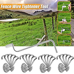 20 Pack Fence Wire Tensioning Tool for Turnbuckles Barb Wire Tensioner with 304 Stainless Steel Fast Tightening Wire Fence