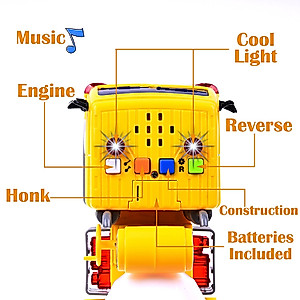 FMT 1:16 Friction Powered Toy Cement Mixer Truck With Lights & Sound Push & Go Friction Truck Toy For Boys & Girls