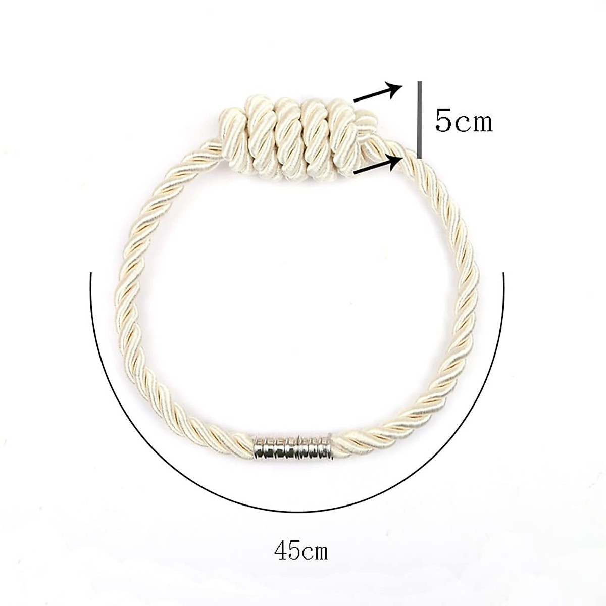 1Pc Magnetic Curtain Tieback Hanging Ball Hold-Back Clip Window Drape Buckle Rope Tie Backs Curtains Holder Accessory,Beige,2Pcs