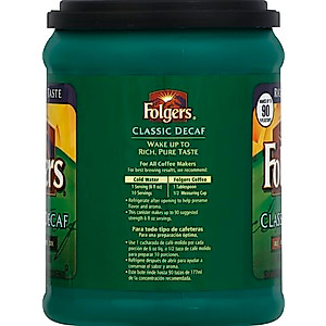 Folgers Classic Decaf Medium Roast Ground Coffee, 11.3 Ounces