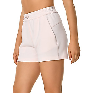 Colorfulkoala Women's High Waisted Ultra Soft Athletic Jersey Shorts Casual Summer Lounge Pants with Pockets (S, Pink Sude)