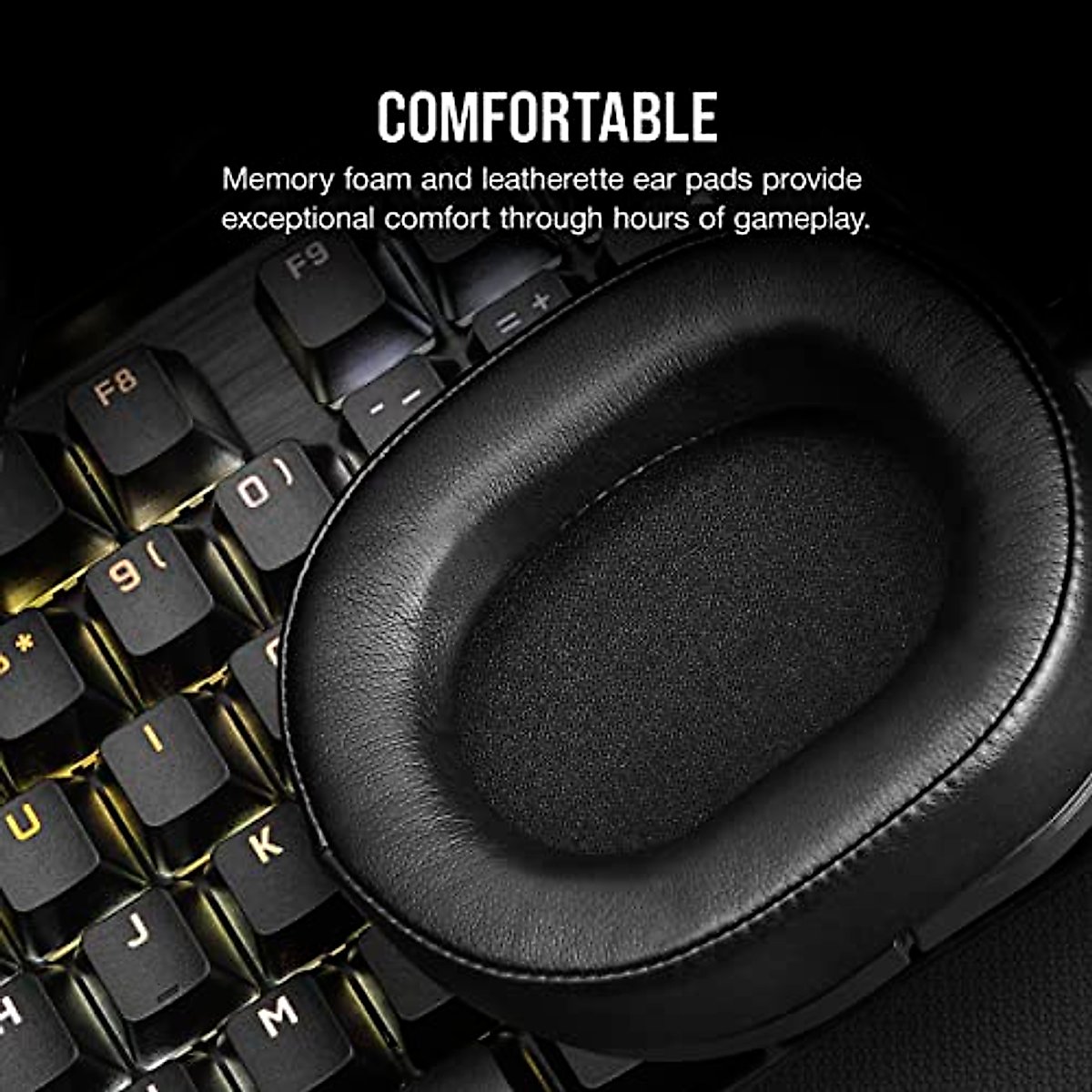 Corsair HS55 Wireless CORE Gaming Headset - Low-Latency 2.4Ghz, Up to 50ft Bluetooth Range, Lightweight Construction, Tempest 3D AudioTech Support on PS5, Omni-Directional Microphone - Black