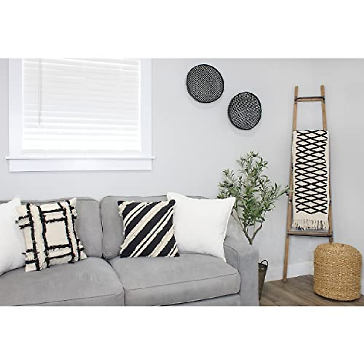 AuldHome Black Boho Wall Baskets (2-Pack); Wall Decor Baskets