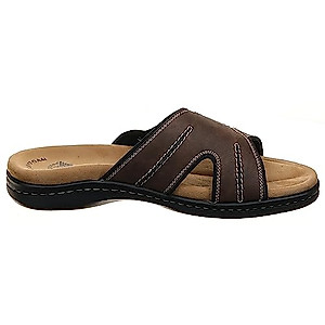 Dockers Men's Slide Sandal, Dark Brown, 10 Wide