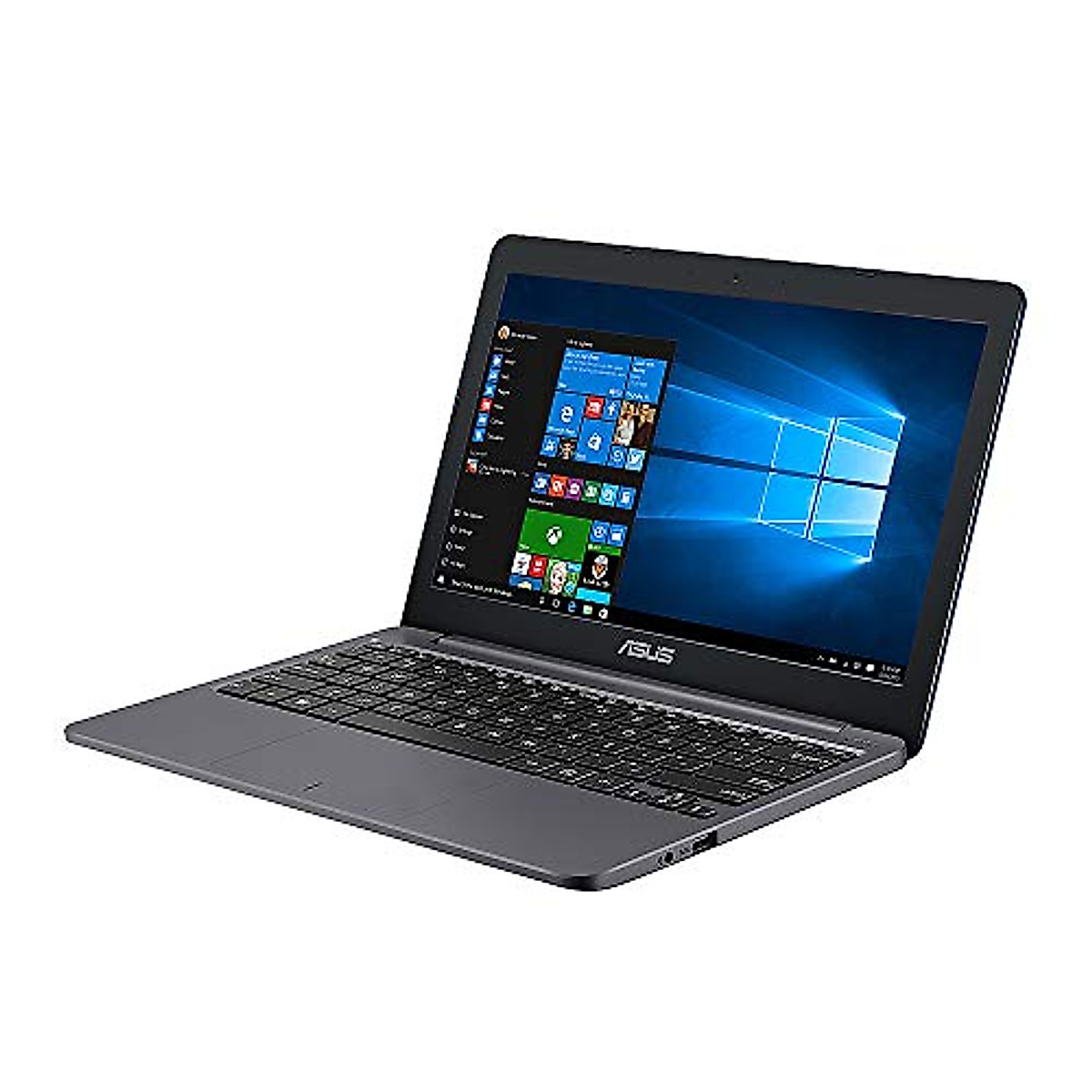 ASUS VivoBook E12 11.6" HD Portable Laptop, Intel Celeron N3350(Up to 2.4GHz), 4GB RAM, 64GB eMMc + 128GB CUE SD Card, 1-Year Microsoft 365l, HDMI, WiFi 5, Webcam, USB-A&C, Up to10 Hours Battery Life