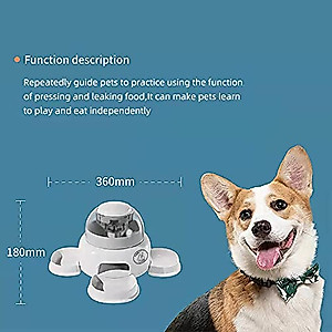 Eimiry Pressing Pet Feeder, with 4 Feeding Troughs, Pet Dry Food Dispenser,Dog Automatic Feeders,Make Pets Learn to Play and eat independently