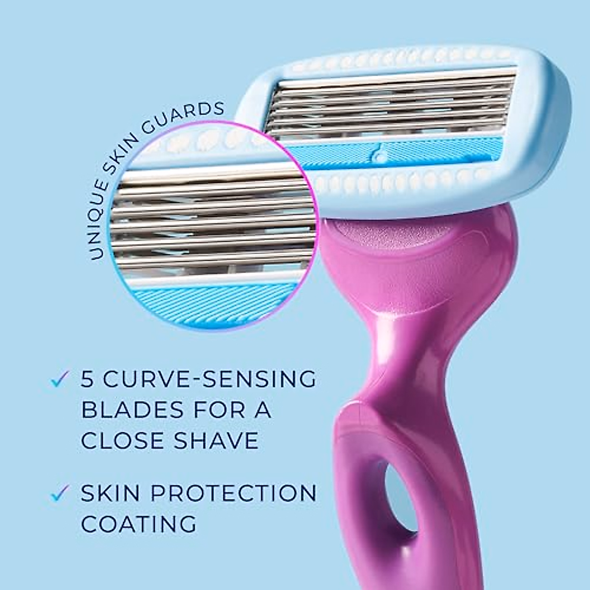 Schick Hydro Silk Moisture Razor Blade Refills, 4 Count | 5-Blade Moisturizing Razors for Women | Womens Moisturizing Razor Refills