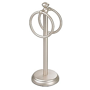 mDesign Metal Hand Towel Holder for Bathroom Vanities - Satin