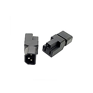 2 Pack UPS 3 Prong Plug Adapter, Goibalma IEC 320 C14 3 Pin Male to 5-15R Female Plug Receptacle Power Connector Converter