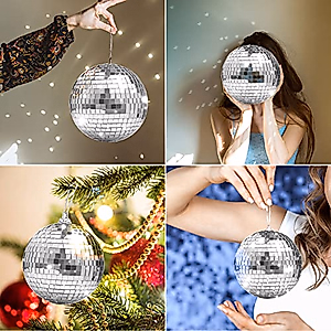 Newmemo 11pcs Disco Ball Cake Decoration Mirror Cake Topper 70's Disco Disco Ball Table Decorations Disco Ball Centerpiece Decor Dance Birthday 70s Theme Party