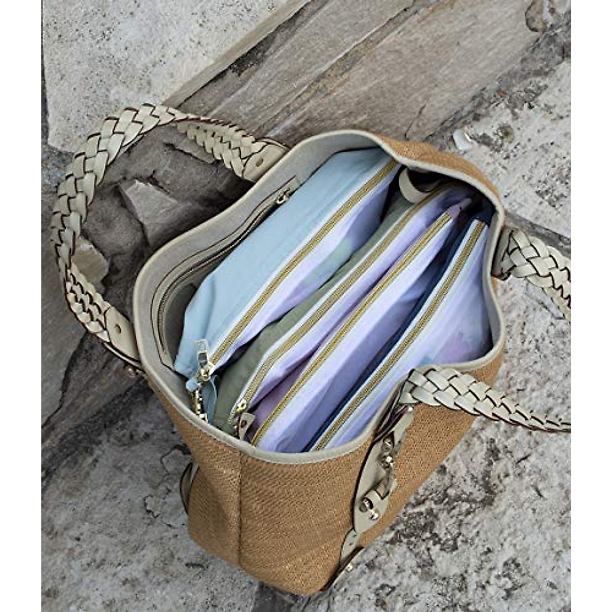 Mother Load Diaper Bag Organizer Pouches Worry-Free, Outing Essentials for Your On-The-Go Family, Includes Snack Bag, Toy Pouch, New Mom Stuff Bag with Hidden Pocket 3pc - Set Perfect Shower Gift