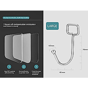 hmooc Wall Hooks Heavy Duty 40lb(Max), Stainless Steel Large Adhesive Hooks for Hanging, Waterproof and Super Sticky to Increase Practicality(16 Pack)