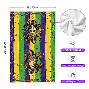 Artoid Mode Happy Mardi Gras Beads Mask Home Kitchen Towels, 18 x 26 Inch Ultra Absorbent Drying Cloth Dish Towels for Cooking Baking Set of 4