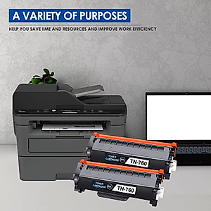 LVELIMIT TN730 TN760 Toner Cartridge Compatible Replacement for Brother TN760 TN-760 TN 760 TN-730 for HL-L2395DW MFC-L2710DW HL-L2350DW MFC-L2750DW DCP-L2550DW Printer (2 Pack, TN-760)