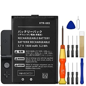 WUHAO for New Nintendo 3DS N3DS Replacement Battery KTR-003 Battery with Adhesive Tape Tool Repair Kit