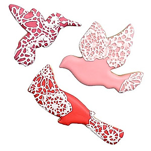 R & M International 2024 Bird Cardinal, Hummingbird, and Dove, 3-Piece Cookie Cutter Set, Silver