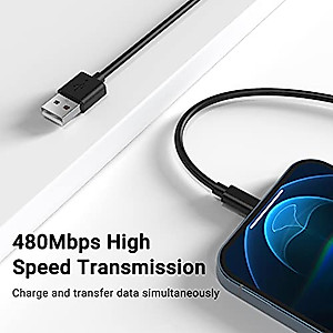 Black iPhone Charger Cord, 3-Pack 3FT MFi Certified Fast Charging Cable Data Sync Lightning to USB-A Cable Compatible with iPhone14/13/12/ Mini/Pro/Max/ 11/ XS/XR/SE/ 8/7/ 6/ Plus/iPad/AirPods