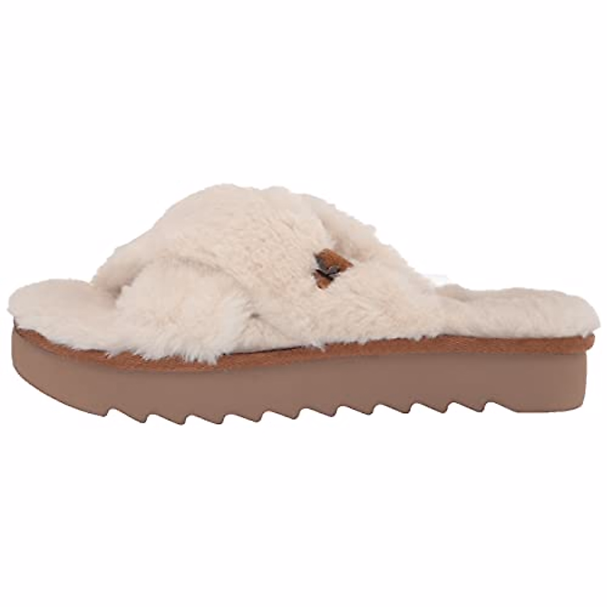 Koolaburra by UGG Women's Fuzz It Sandal, Natural, Size 11