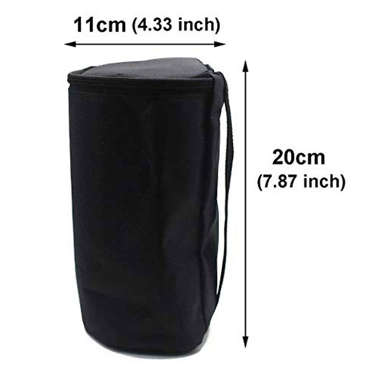 Sovenny Multifunction Cylinder Zippered Canvas Pen Bag Pencil Marker Case Stationary Storage Bottle Travel Cosmetic Bag