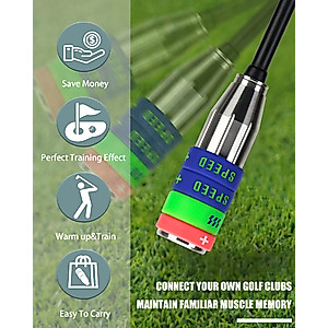 Big Crazy Golf Swing Speed Trainer Adjustable, Golf Training Equipment Three Weight Configuration Options, Golf Tempo Training Aids Connect Your Golf Clubs for Ping