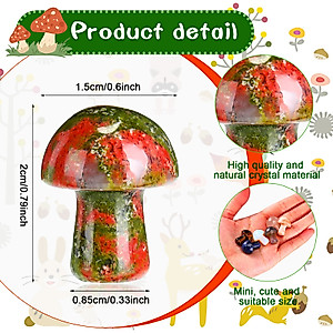 Nuanchu 20 Pcs Crystal Mushroom Sculpture Decor Hand Making Mini Mushroom Worry Stones Crystals Bulk Gemstone Quartz Mushroom Decor for Witchcraft Christmas DIY Meditation(Vivid Style)