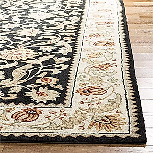 SAFAVIEH Easy Care Collection 2' x 3' Black/Ivory EZC101B Hand-Hooked Oriental Accent Rug