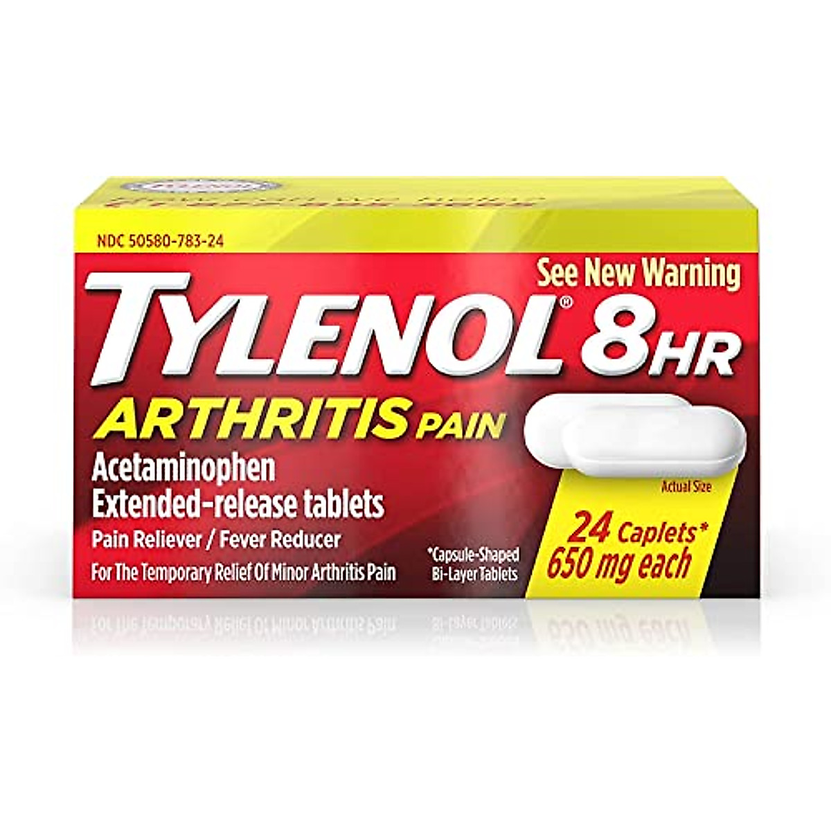 TYLENOL Arthritis Pain Caplets Push & Turn Cap 24 ea ( Pack of 3)
